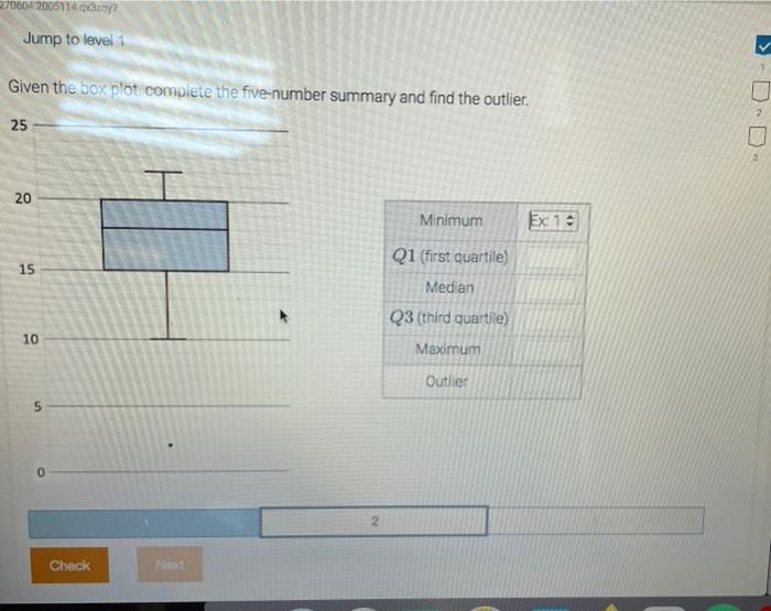 Solved 70004 2005114 ICY Jump to level Given the box plot | Chegg.com