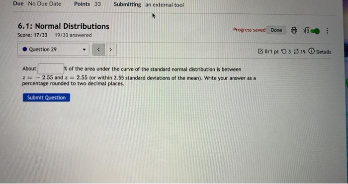 Solved About % of the area under the curve of the standard | Chegg.com