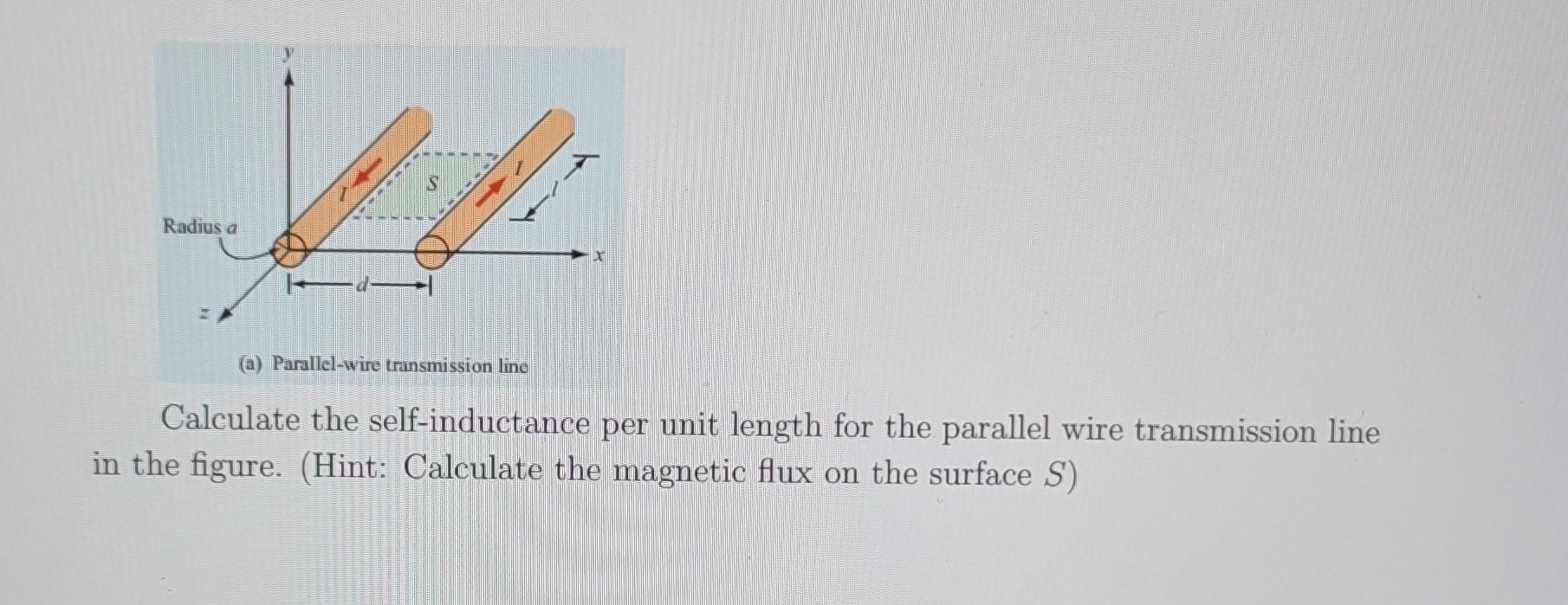 Solved Calculate the self-inductance per unit length for the | Chegg.com