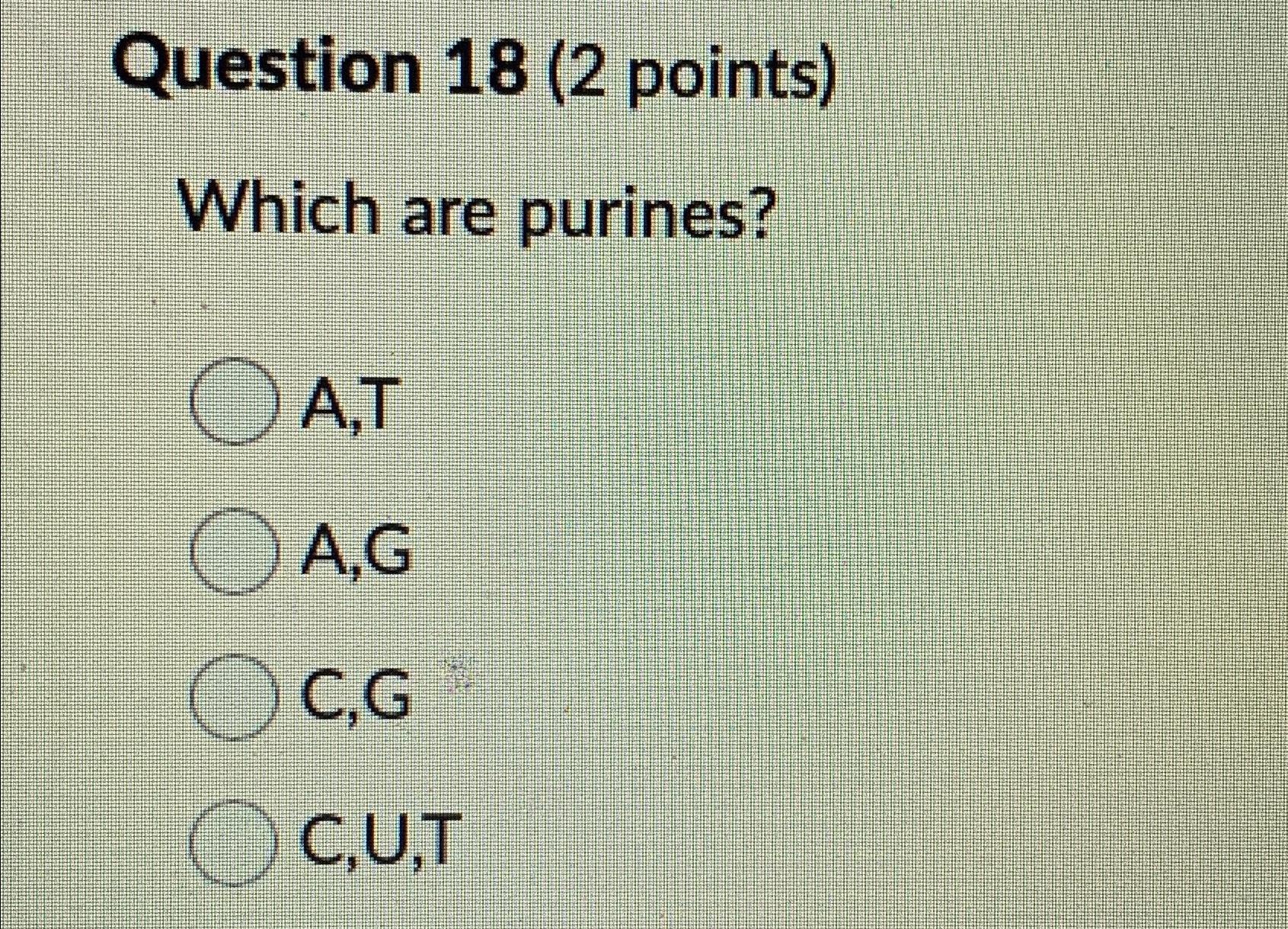 Solved Question 18 (2 ﻿points)Which are | Chegg.com