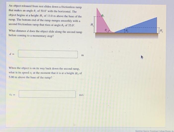 Solved An object released from rest slides down a | Chegg.com
