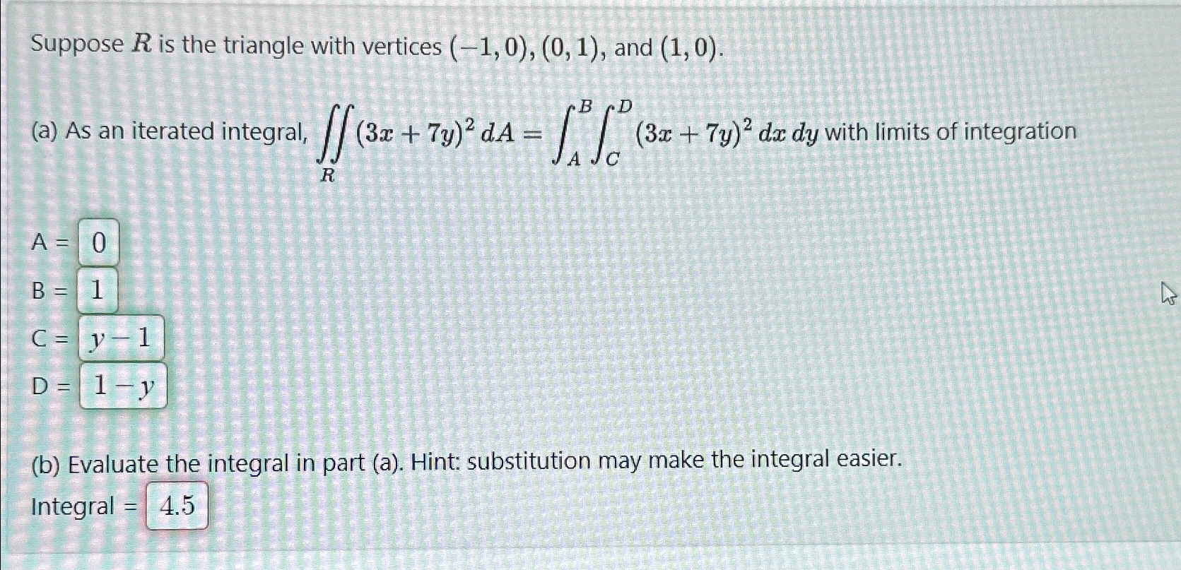 Solved Suppose R ﻿is the triangle with vertices | Chegg.com