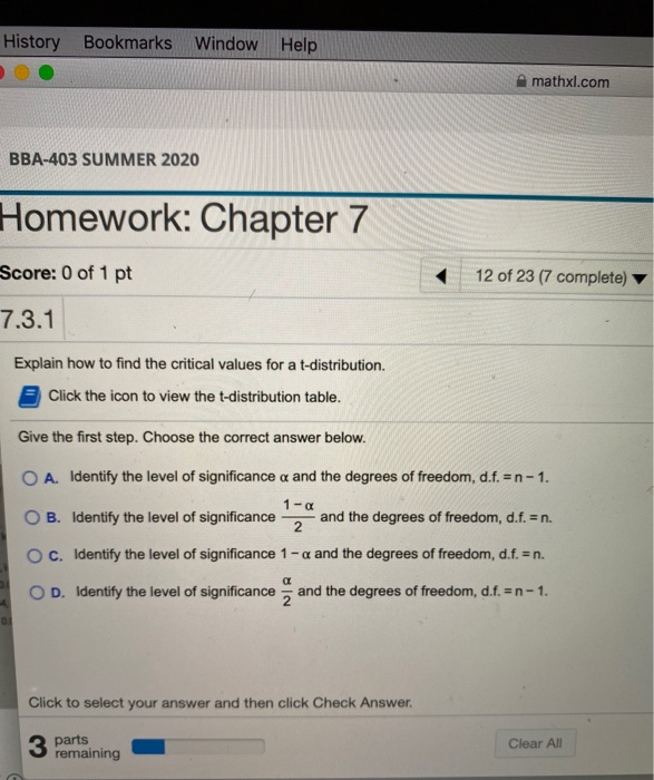 Solved History Bookmarks Window Help mathxl.com BBA-403 | Chegg.com