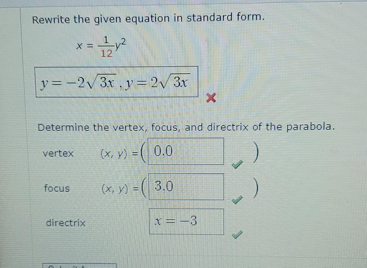 Solved Rewrite the given equation in standard form. | Chegg.com