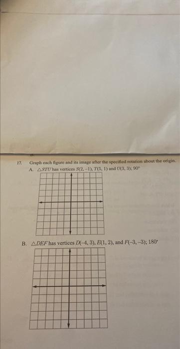 Solved 17. Graph cach figure and its image affer the | Chegg.com Solved 17. Graph cach figure and its image affer the | Chegg.com