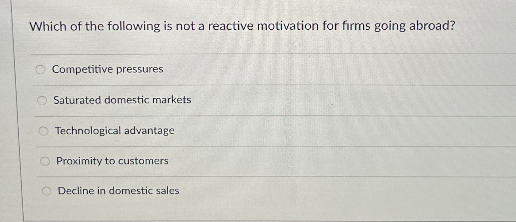 Solved Which of the following is not a reactive motivation | Chegg.com