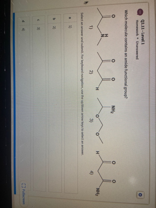 Solved Q2.11 - Level 1 Homework Unanswered Which molecule | Chegg.com