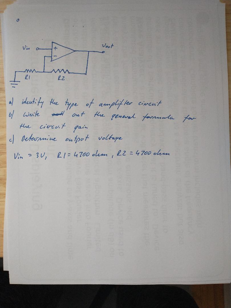 Solved a) ﻿identity the type of amplifier circuitb) ﻿Write | Chegg.com