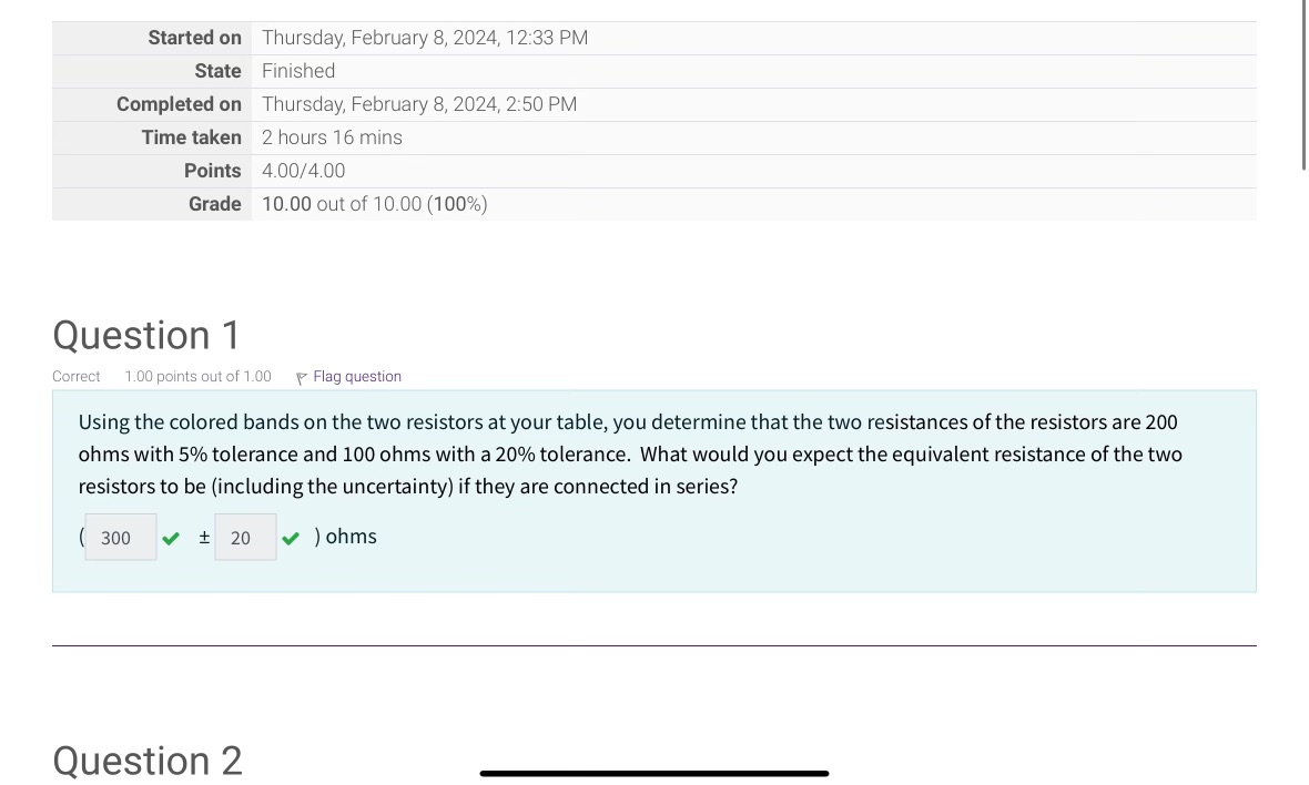 Solved Question 1Using the colored bands on the two | Chegg.com Solved Question 1Using the colored bands on the two | Chegg.com