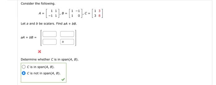 Solved Consider the following. A=[1−111],B=[11−10],C=[13 Let | Chegg.com