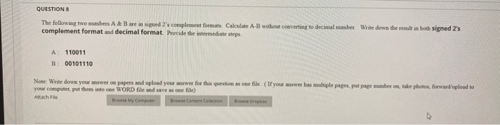 Solved QUESTIONS The following two numbers A & Bare in | Chegg.com