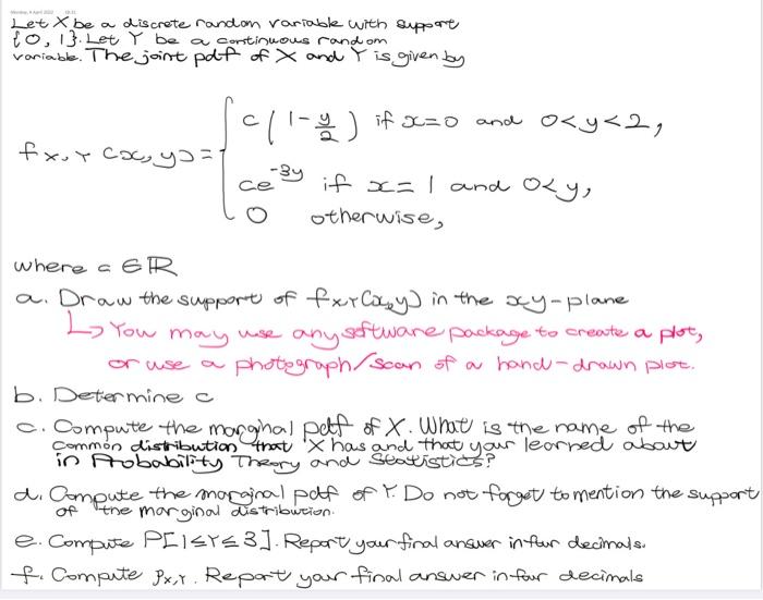 Solved Let X be a discrete random Variable with support iO, | Chegg.com