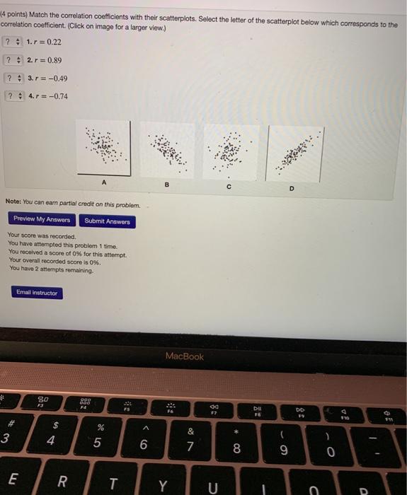 Solved match the correlation coefficients with their | Chegg.com