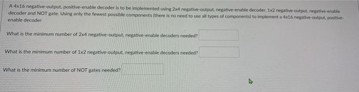 Solved A 4x16 negative-output, positive enable decoder is to | Chegg.com