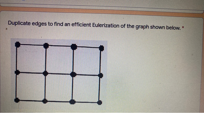 Solved Duplicate edges to find an efficient Eulerization of | Chegg.com
