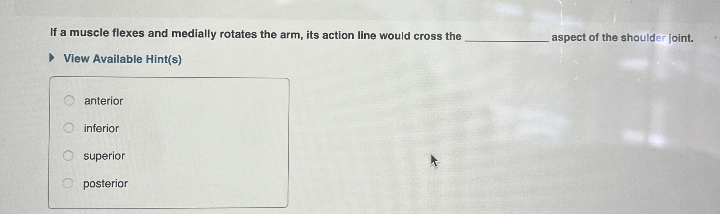 Solved If a muscle flexes and medially rotates the arm, its | Chegg.com