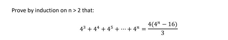 Solved Prove by induction on n>2 that: | Chegg.com