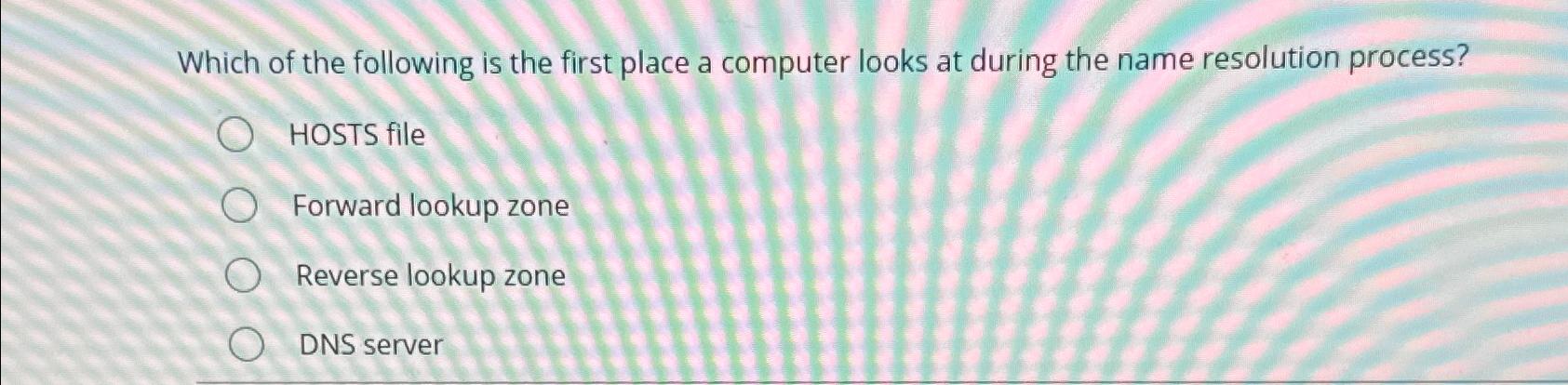 Solved Which of the following is the first place a computer | Chegg.com