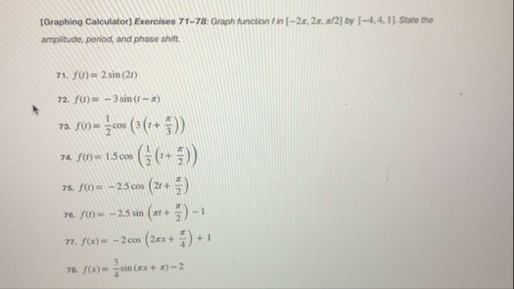 Solved [Graphing Calculator] ﻿Exercises 71-78: Graph | Chegg.com