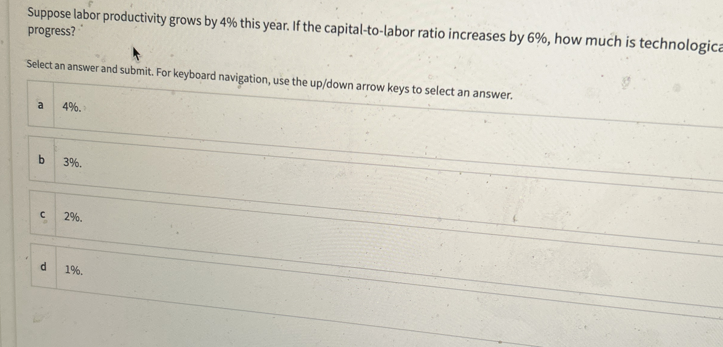 Solved Suppose labor productivity grows by 4% ﻿this year. If | Chegg.com