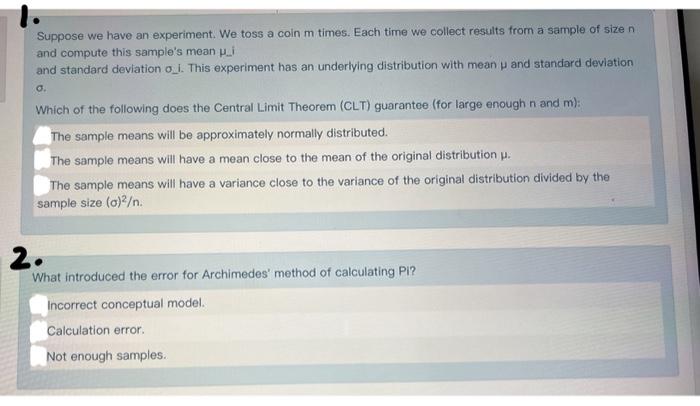 Solved Suppose we have an experiment. We toss a coin m | Chegg.com