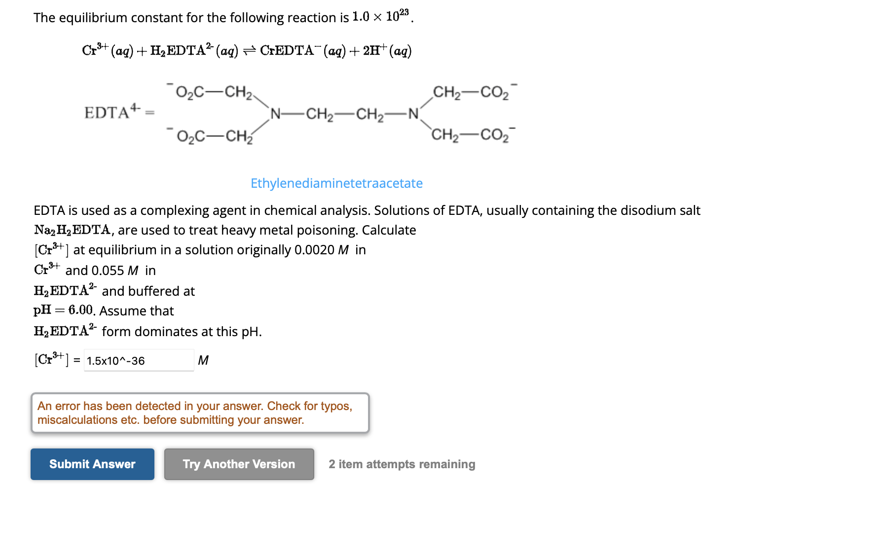 Solved EDTA is used as a complexing agent in chemical | Chegg.com