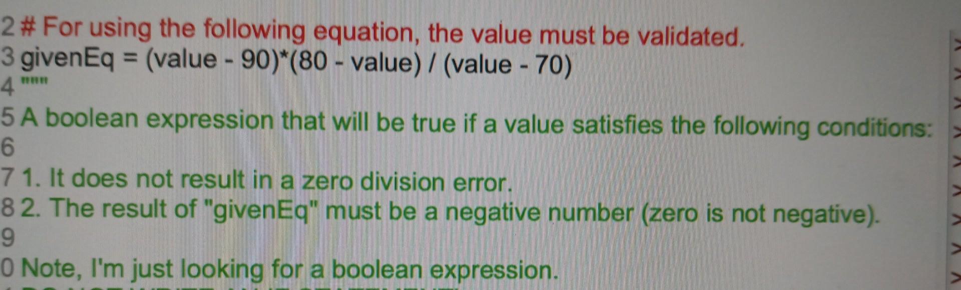 Solved 2 \# For using the following equation, the value must | Chegg.com