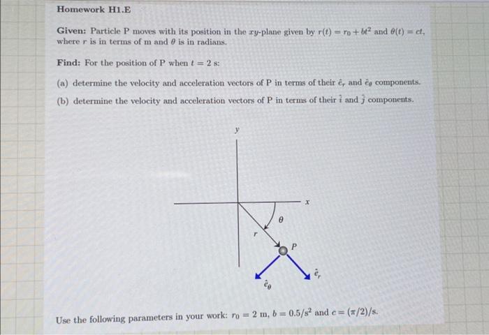 Solved Homework H1 E Given Particle P Moves With Its