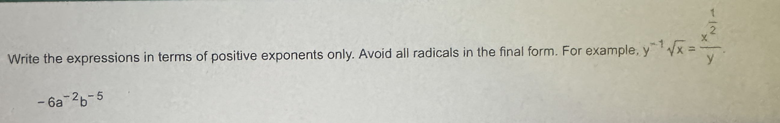Solved Write the expressions in terms of positive exponents | Chegg.com