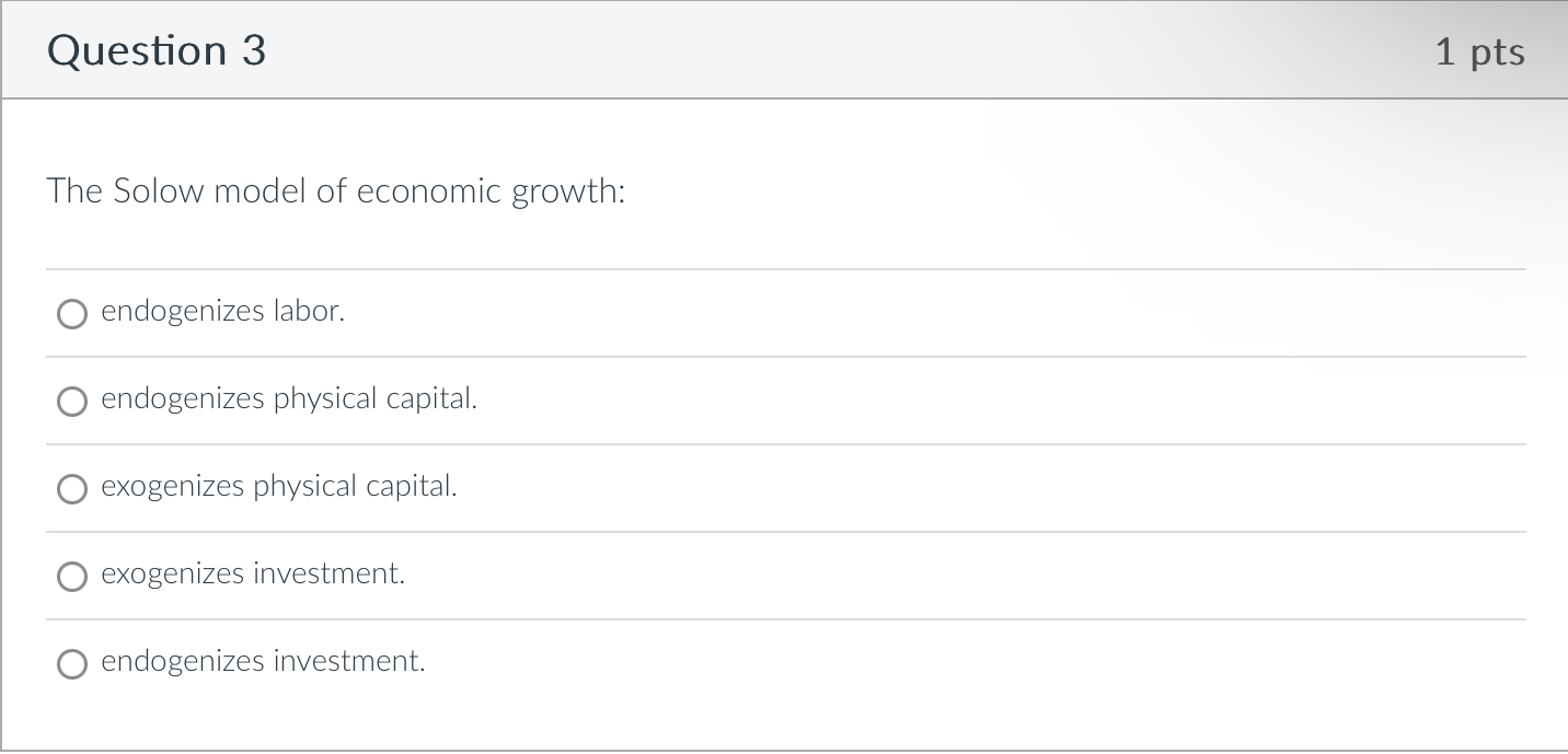 Solved Question 3The Solow model of economic | Chegg.com