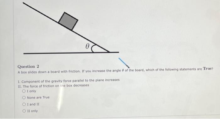 Solved Question 2 A box slides down a board with friction. | Chegg.com