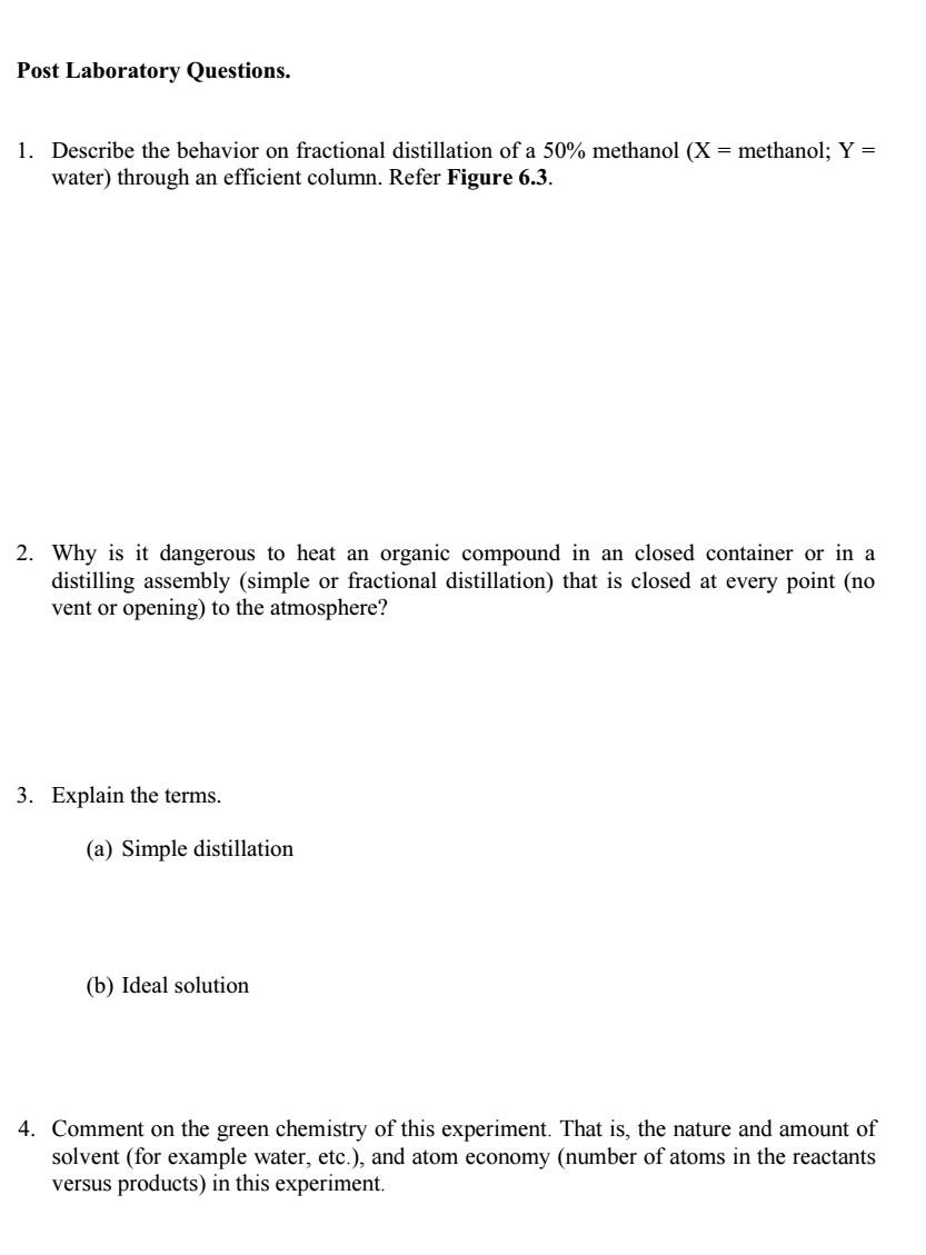 Solved EXPERIMENT 6 Simple and Fractional Distillation | Chegg.com
