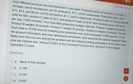 Solved Time lett 1:0641Four different products are | Chegg.com