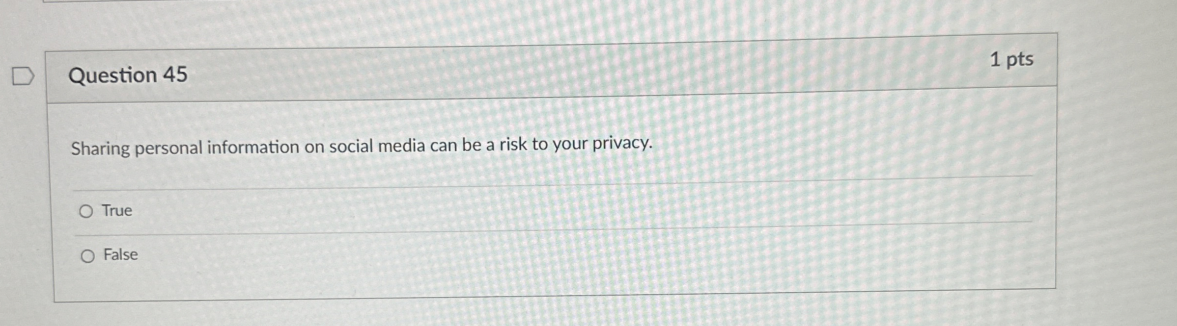 Solved Question 451 ﻿ptsSharing personal information on | Chegg.com