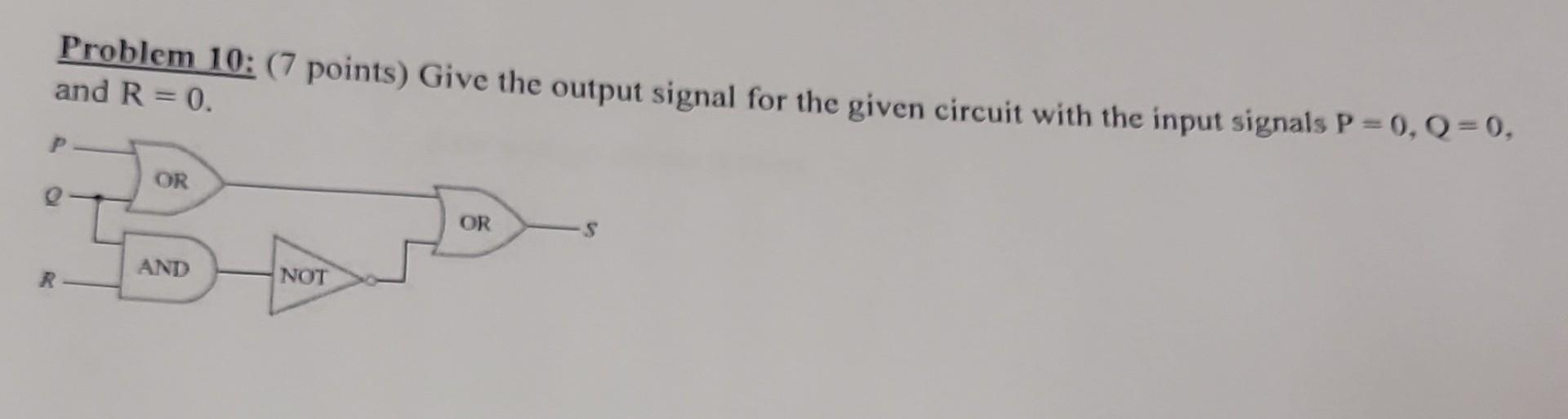 Solved Problem 10: (7 points) Give the output signal for the | Chegg.com