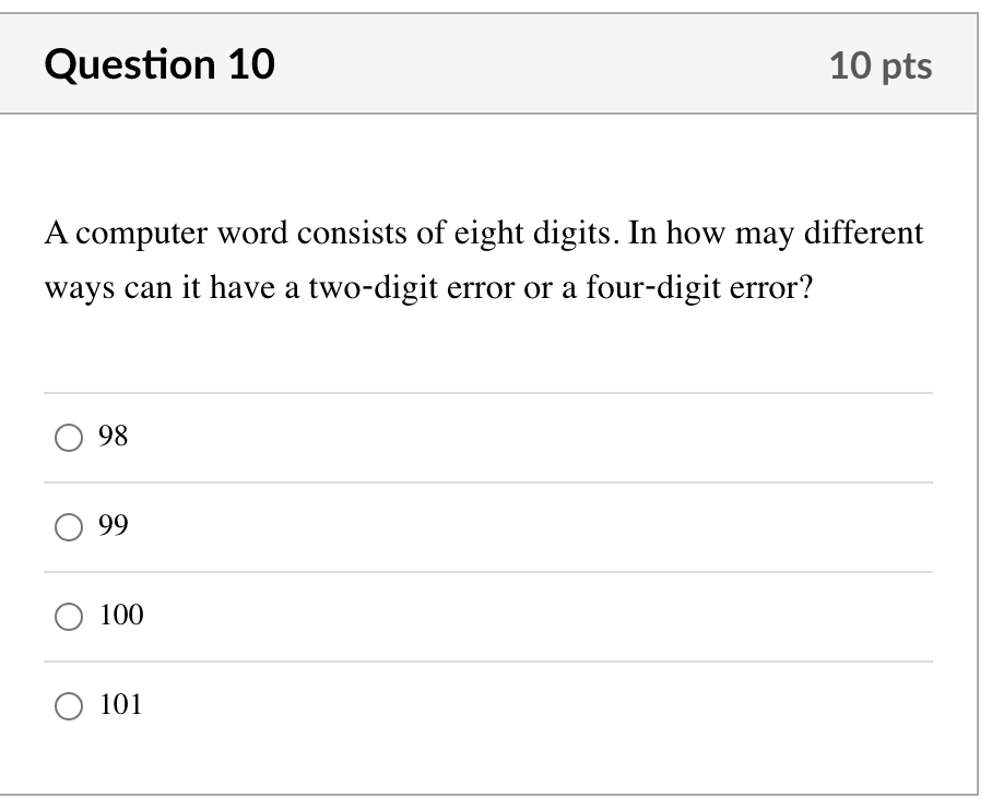 Solved A computer word consists of eight digits. In how may | Chegg.com
