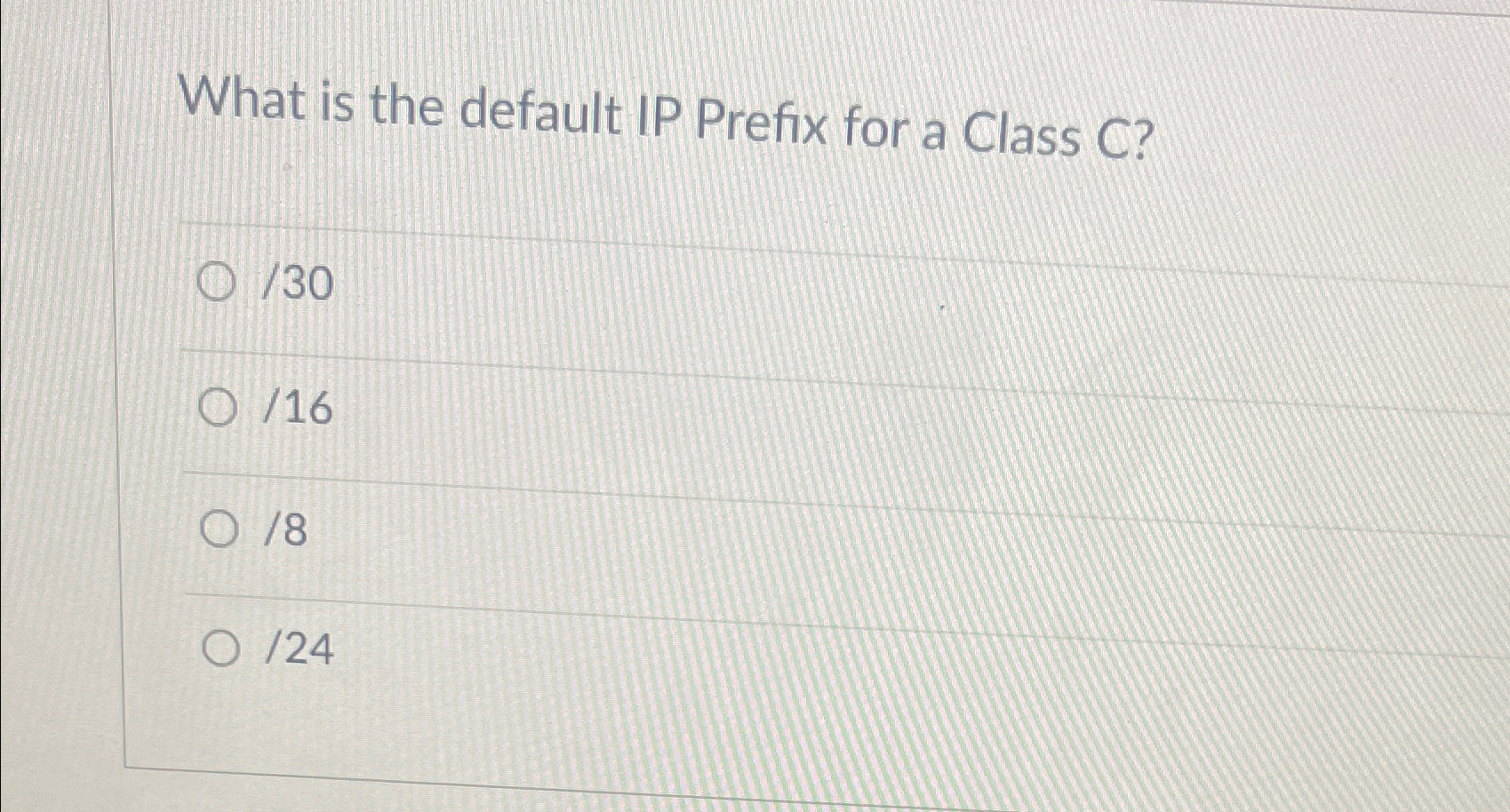 Solved What is the default IP Prefix for a Class | Chegg.com