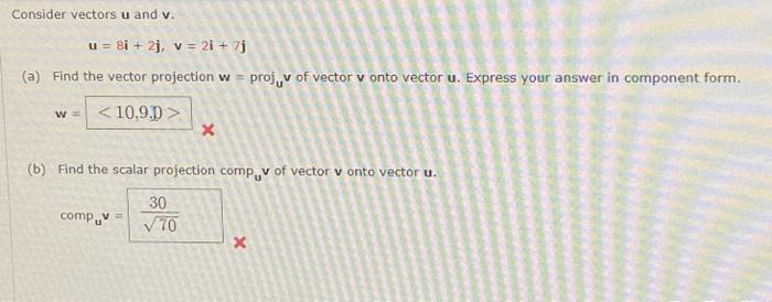 Solved Consider vectors u and v. u = 8i + 2j, v = 2i + 7j | Chegg.com