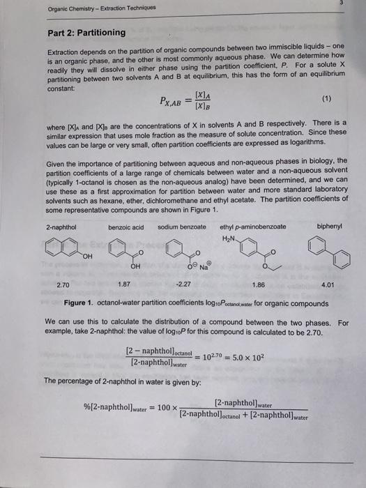 Solved Organic Chemistry - Extraction Techniques Part 2: | Chegg.com
