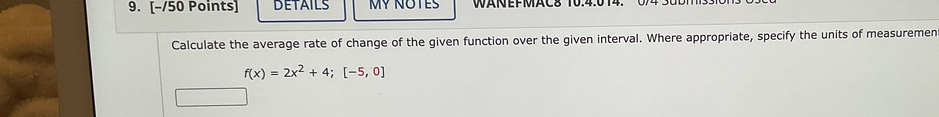 Solved [-/50 ﻿Points]DETAILSMYNOIESCalculate the average | Chegg.com