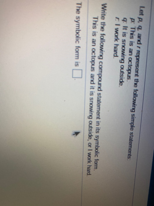 Solved Let p, q, and r represent the following simple | Chegg.com