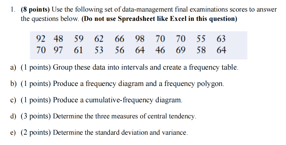 Solved (8 ﻿points) ﻿Use the following set of data-management | Chegg.com