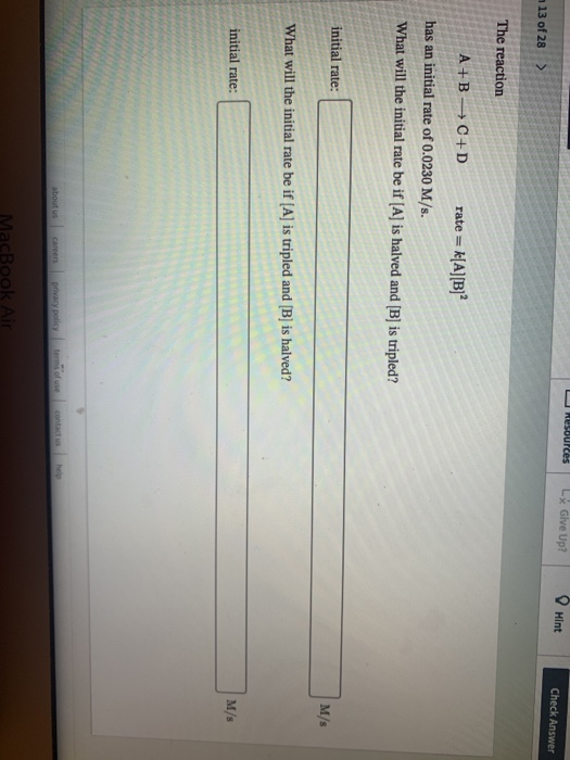 Solved Resources Lx Give Up? Hint Check Answer 13 of 28 > | Chegg.com