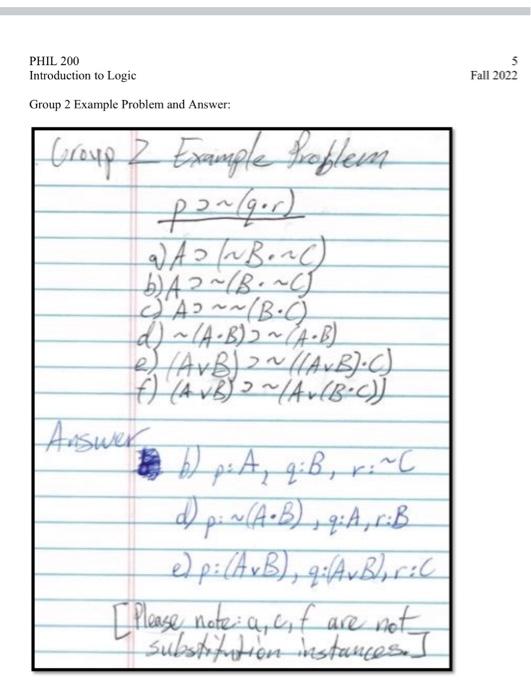 PHIL 200 Introduction to Logic Fall 2022 Group 2: | Chegg.com