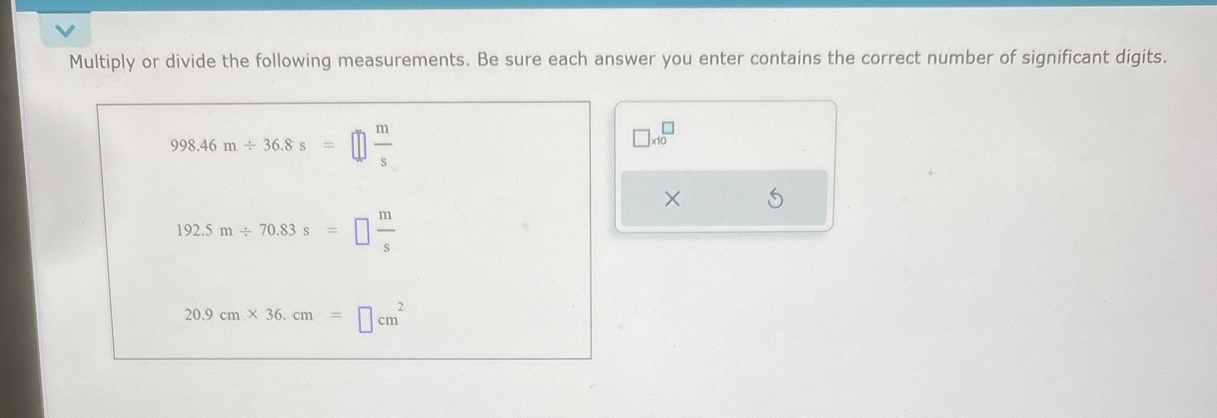 Multiply or divide the following measurements. Be | Chegg.com