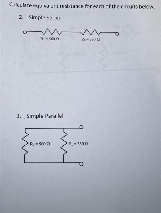 Solved Calculate equivalent resistance for each of the | Chegg.com