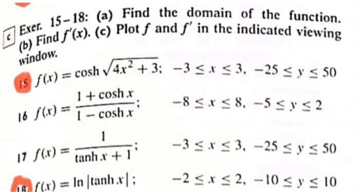 Solved window. Exer. 15-18: (a) Find the domain of the | Chegg.com Solved window. Exer. 15-18: (a) Find the domain of the | Chegg.com