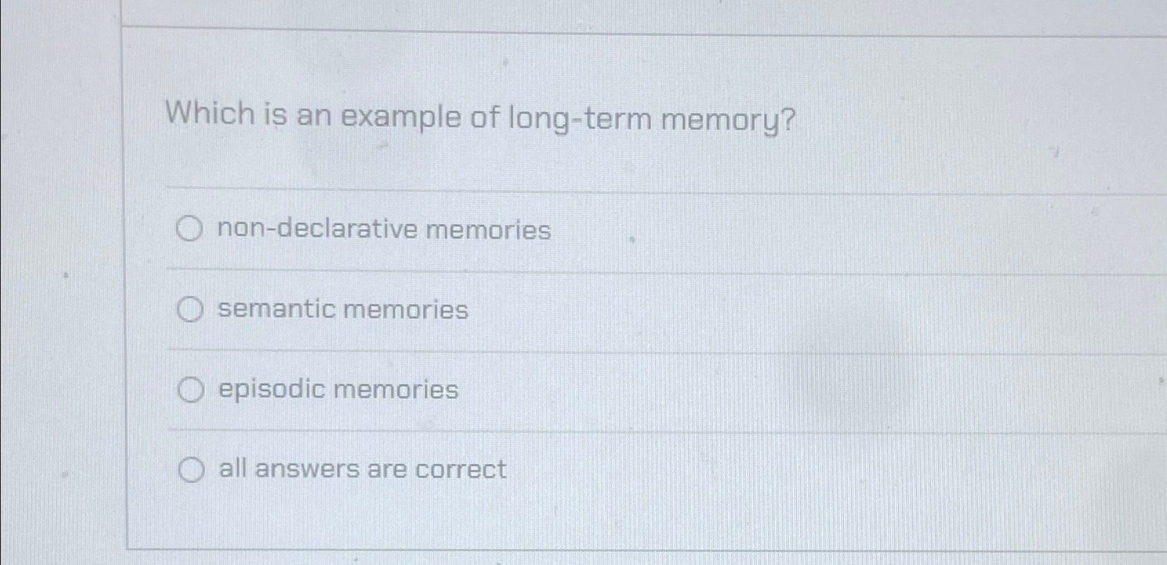 Solved Which is an example of long-term | Chegg.com