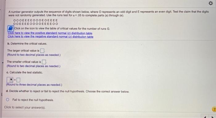 Solved o A number generator outputs the sequence of digits | Chegg.com