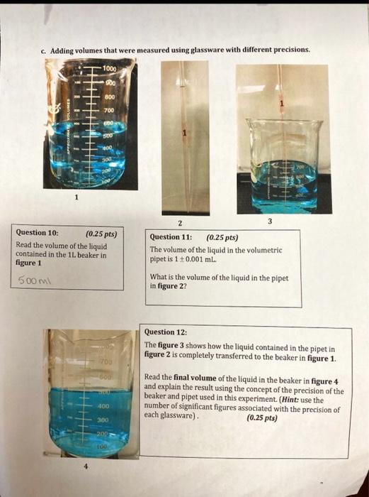 Solved 8 c. Adding volumes that were measured using | Chegg.com